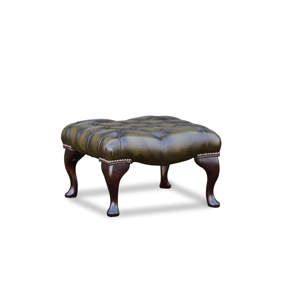 Square Queen Anne Chesterfield Footstool, Custom Builder | Springvale ...